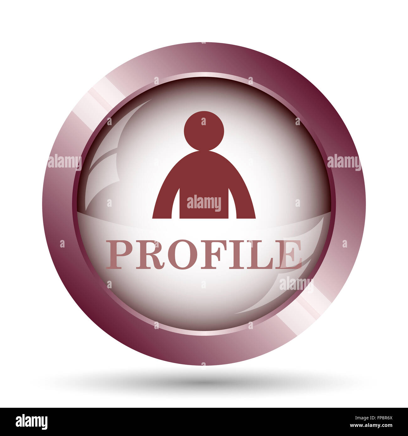 Profile icon. Internet button on white background Stock Photo - Alamy