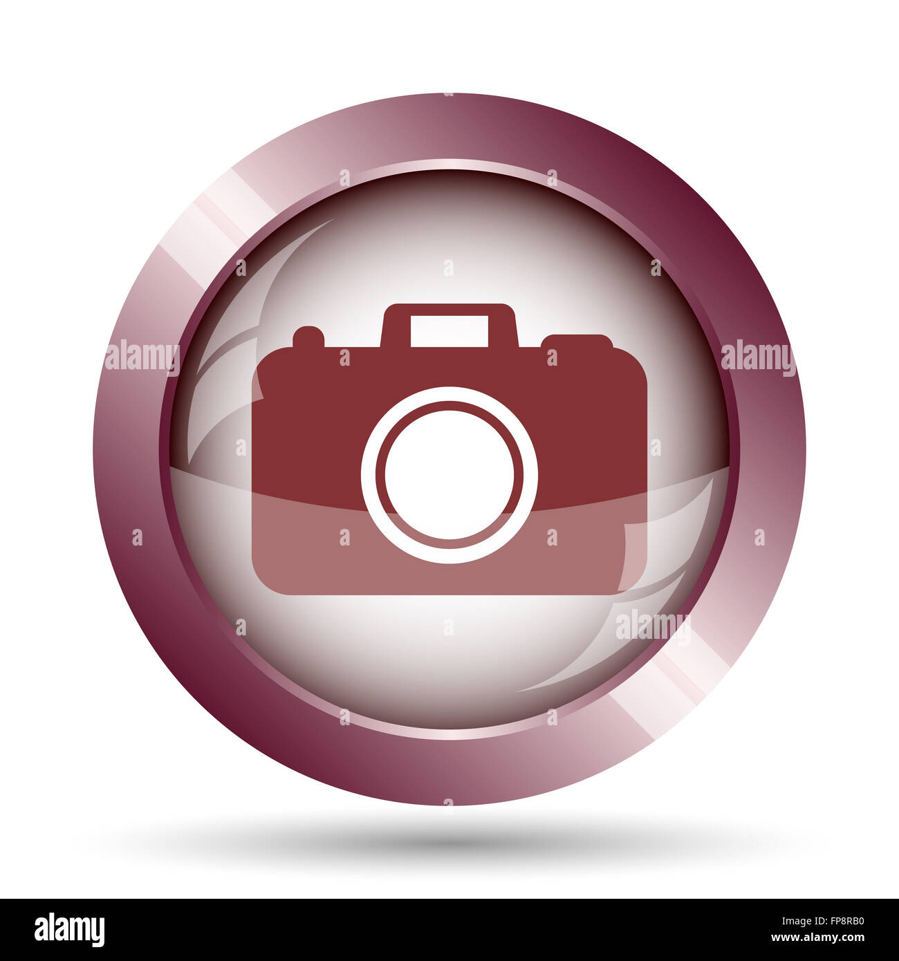 Photo camera icon. Internet button on white background Stock Photo - Alamy