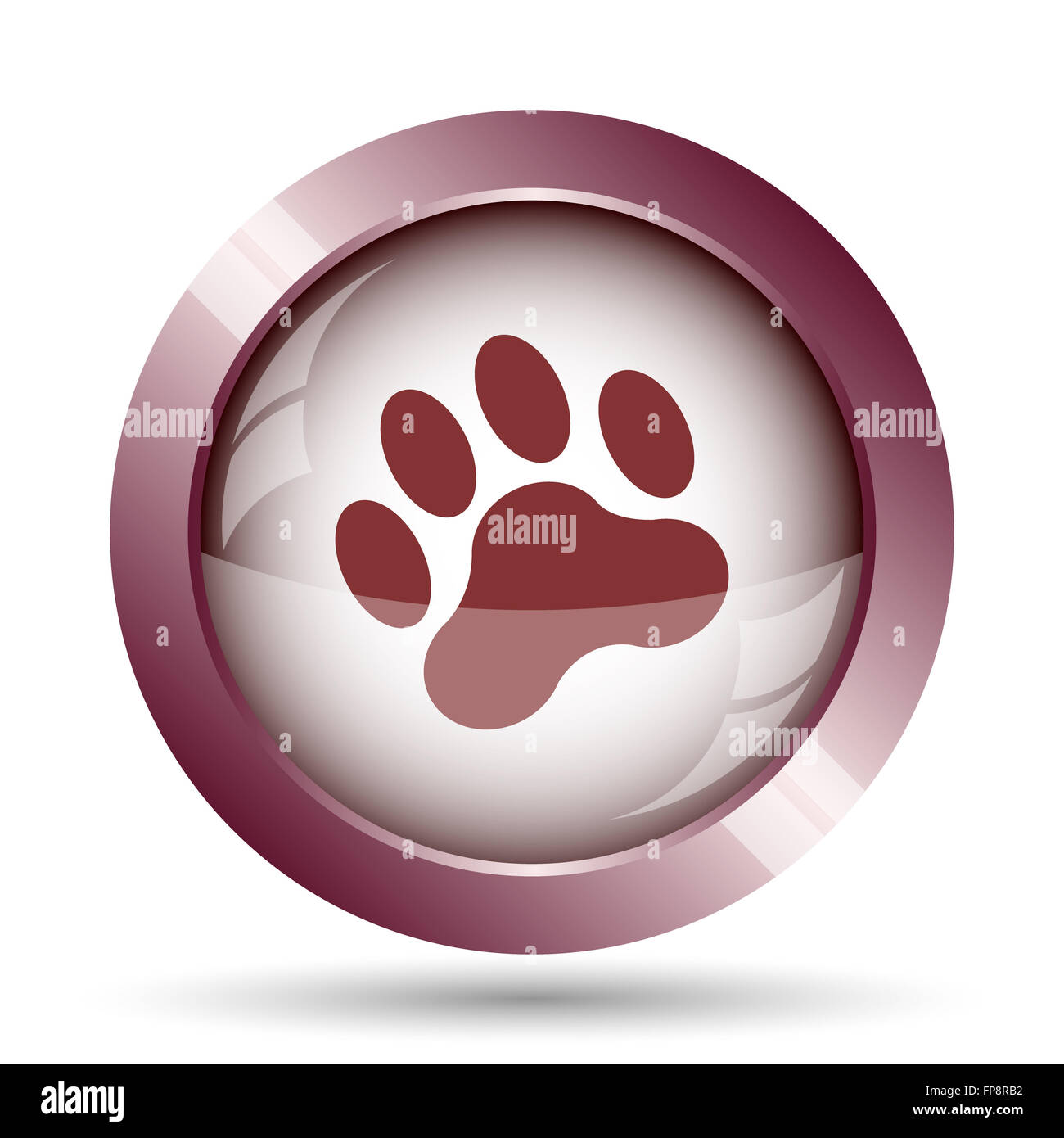 Paw print icon. Internet button on white background Stock Photo - Alamy