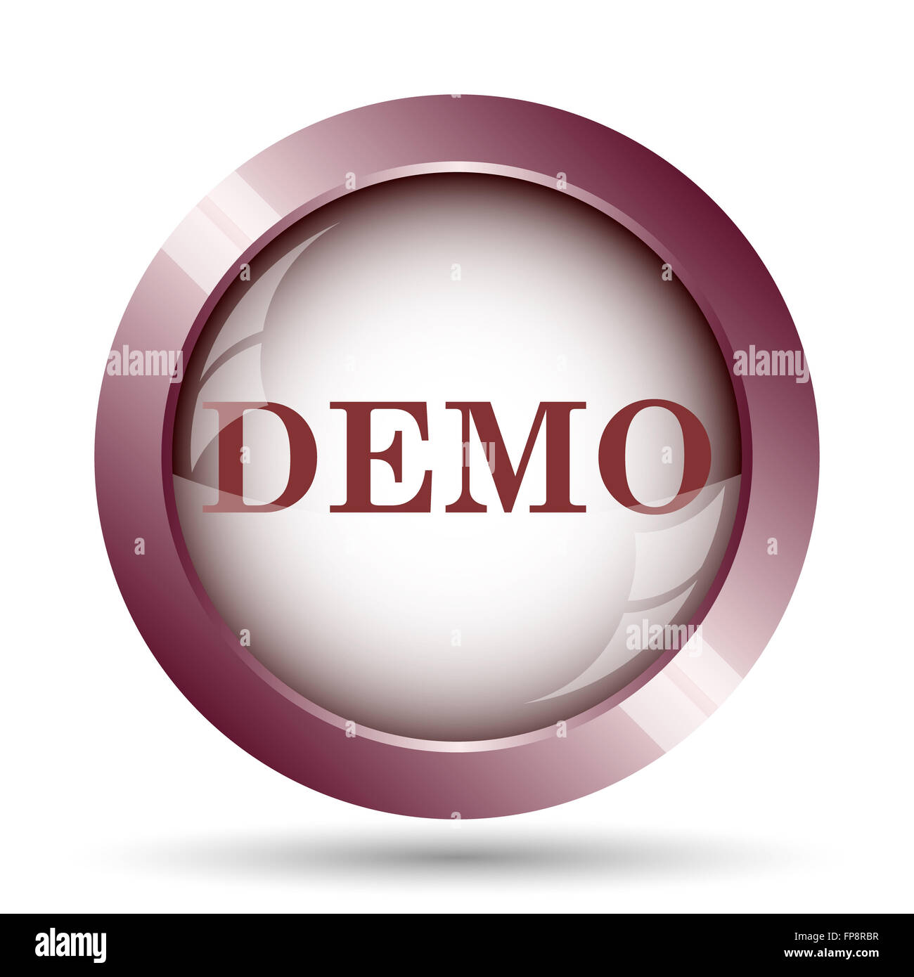Demo icon. Internet button on white background Stock Photo - Alamy