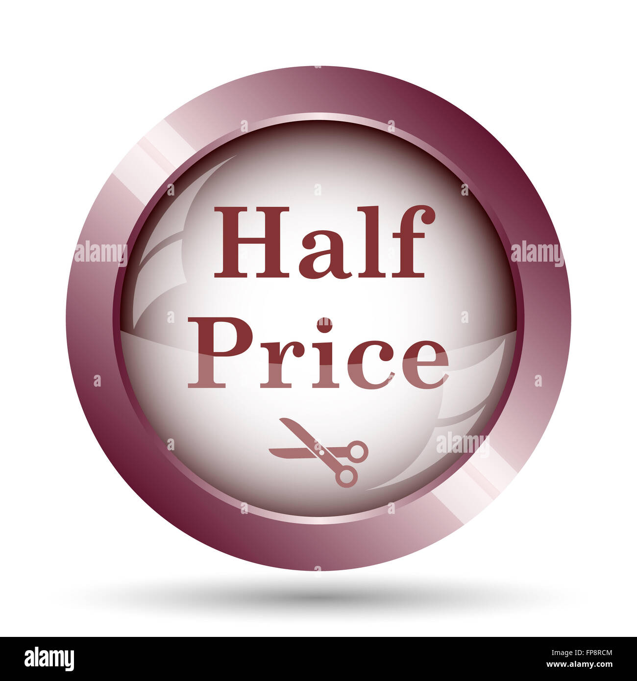 Half price icon. Internet button on white background Stock Photo - Alamy