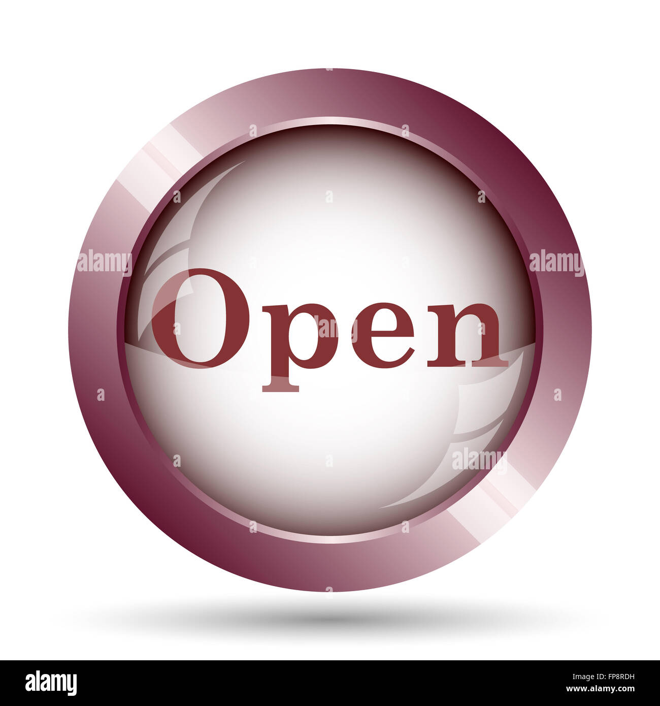 Open icon. Internet button on white background Stock Photo - Alamy