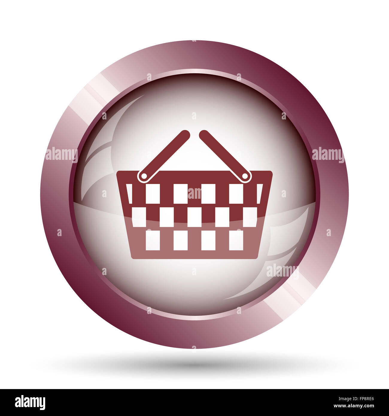 Shopping basket icon. Internet button on white background Stock Photo ...
