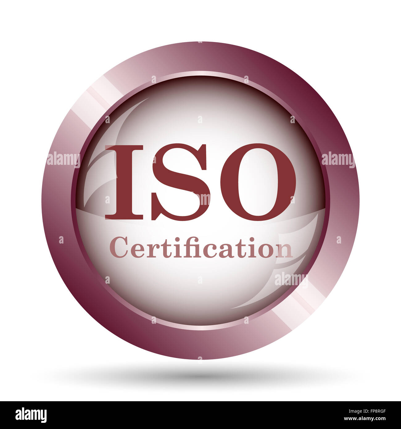 ISO certification icon. Internet button on white background Stock Photo ...