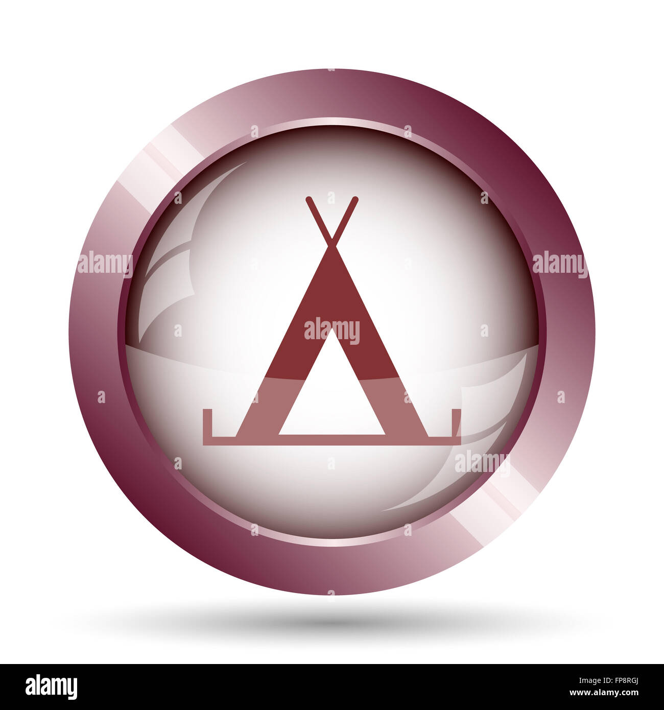 Tent icon. Internet button on white background Stock Photo - Alamy