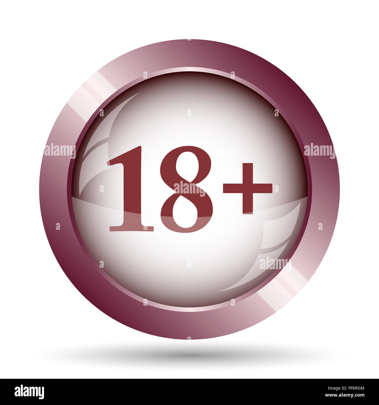 18 plus icon. Internet button on white background Stock Photo - Alamy