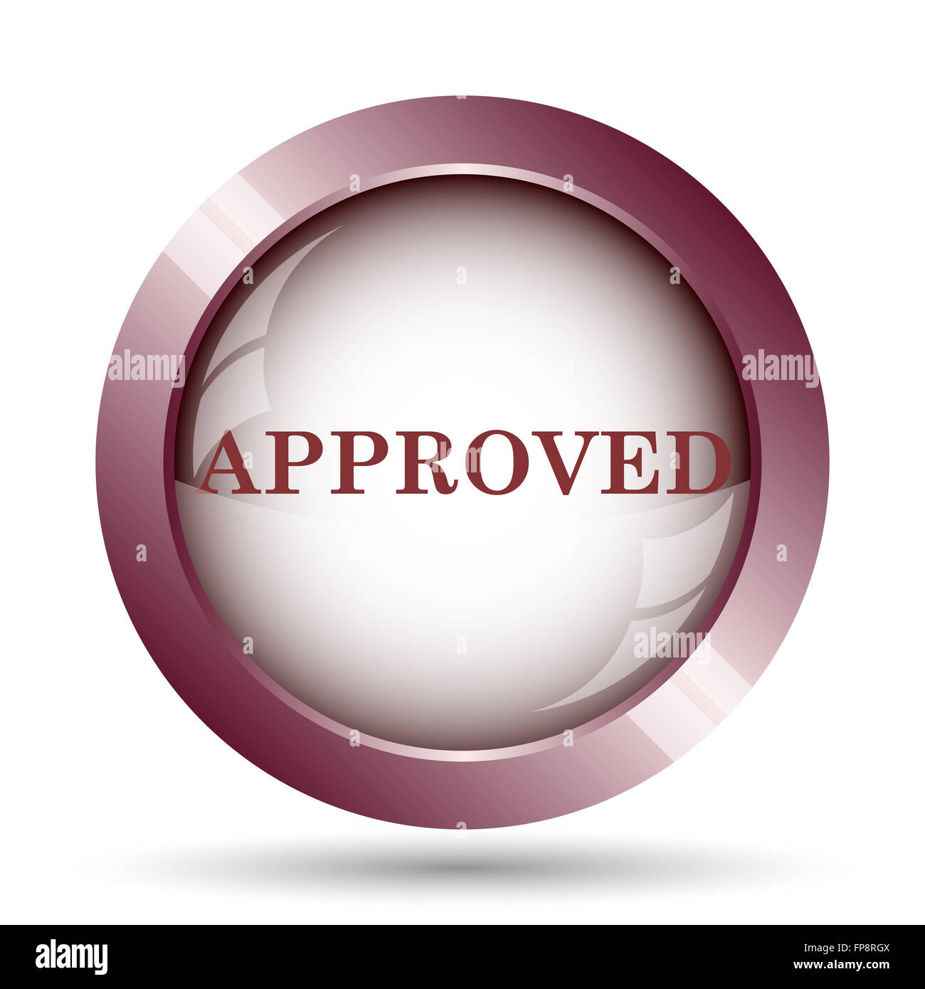 Approved icon. Internet button on white background Stock Photo - Alamy