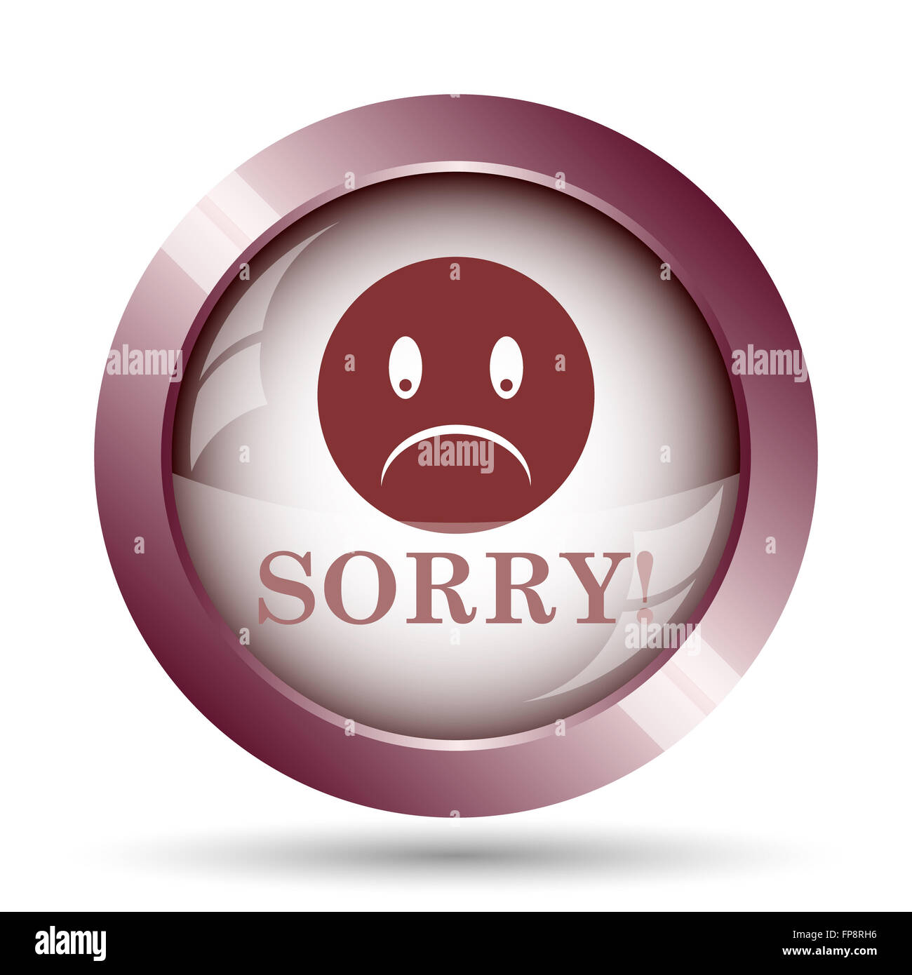 Sorry icon. Internet button on white background Stock Photo - Alamy