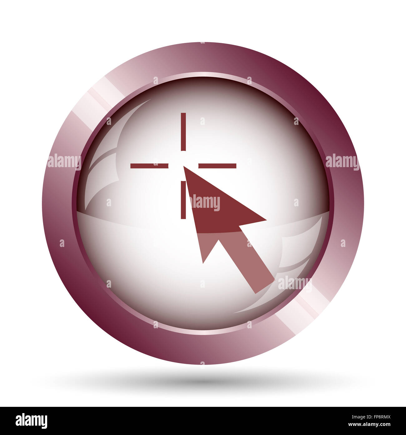 Click here icon. Internet button on white background Stock Photo - Alamy
