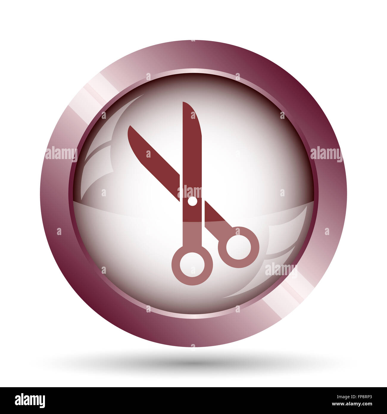 Cut icon. Internet button on white background Stock Photo - Alamy