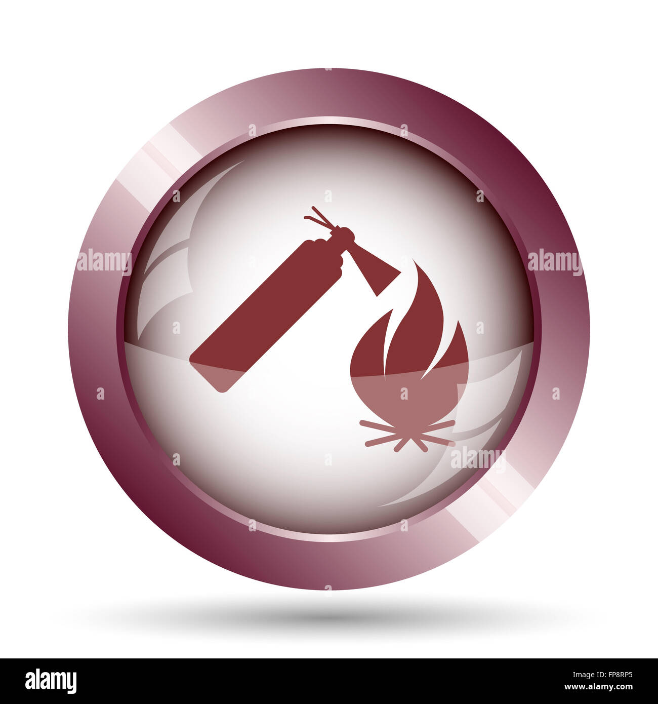 Fire icon. Internet button on white background Stock Photo - Alamy