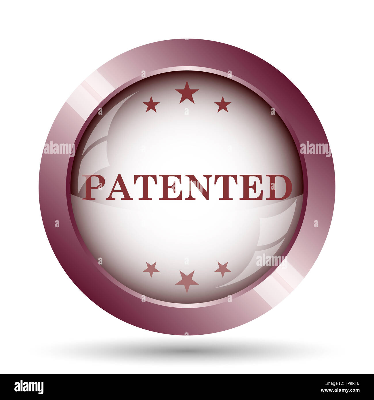 Patented icon. Internet button on white background Stock Photo - Alamy