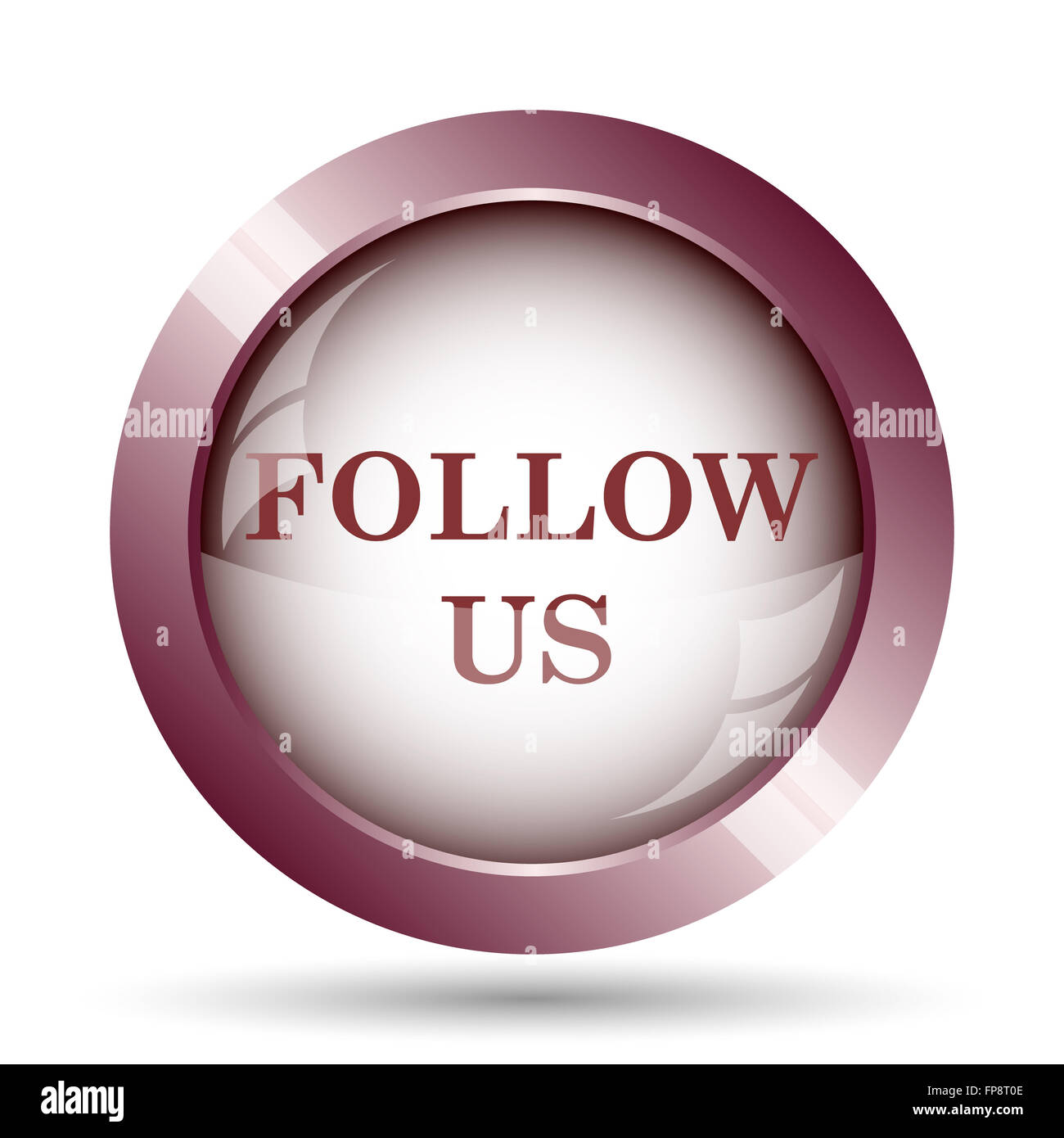 Follow us icon. Internet button on white background Stock Photo - Alamy