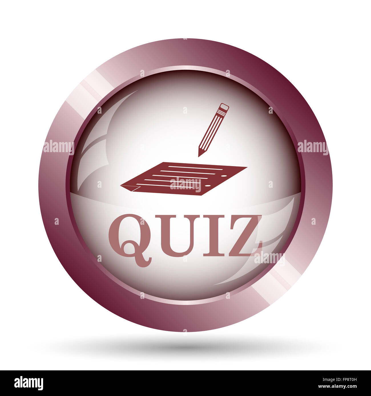 Quiz icon. Internet button on white background Stock Photo - Alamy