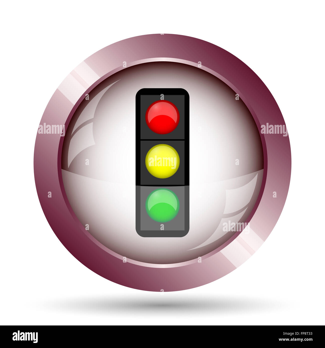 Traffic light icon. Internet button on white background Stock Photo - Alamy