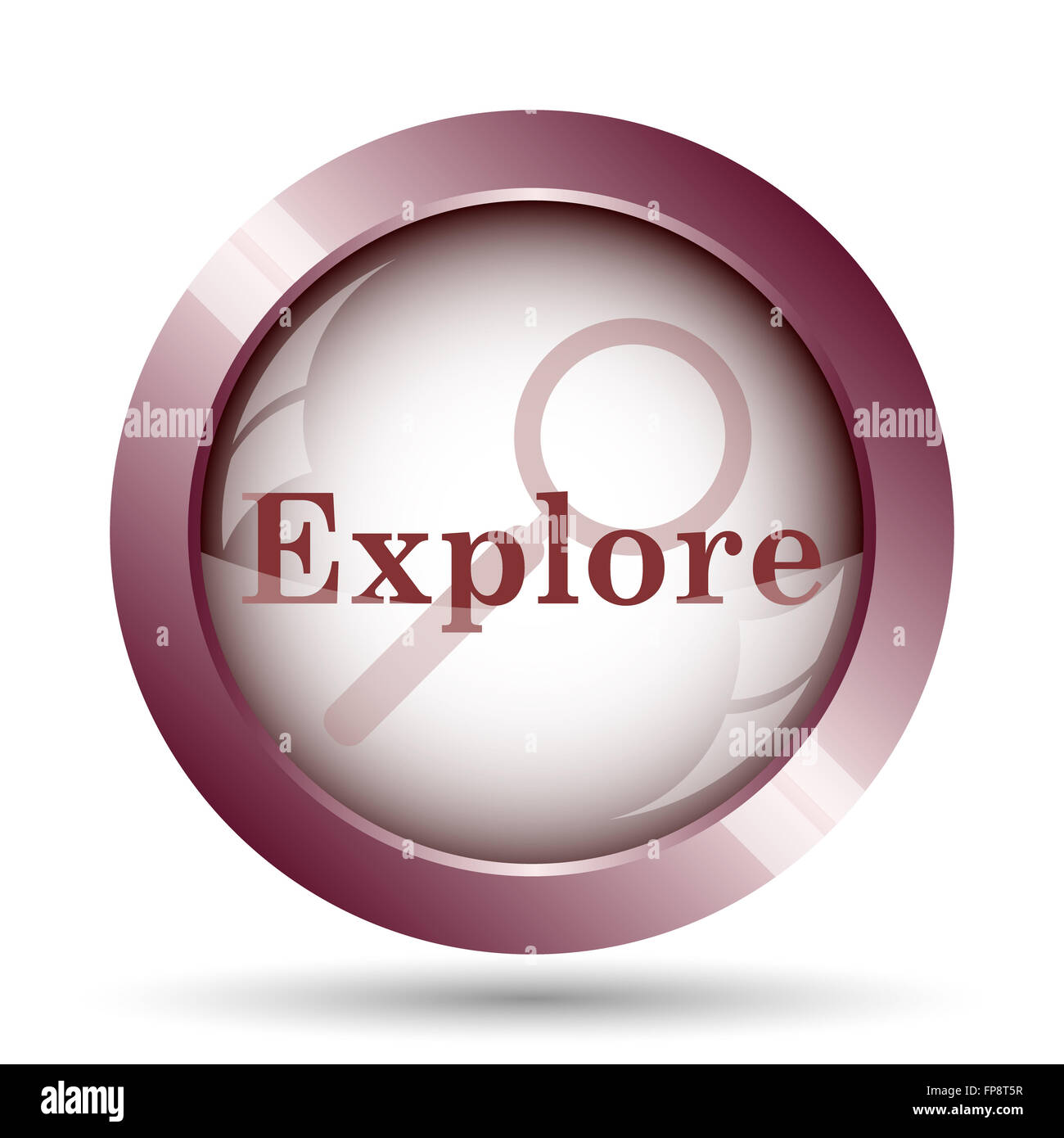 Explore icon. Internet button on white background Stock Photo - Alamy