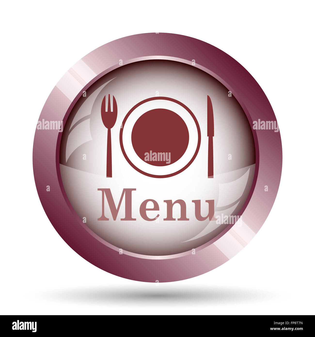 Menu icon. Internet button on white background Stock Photo - Alamy