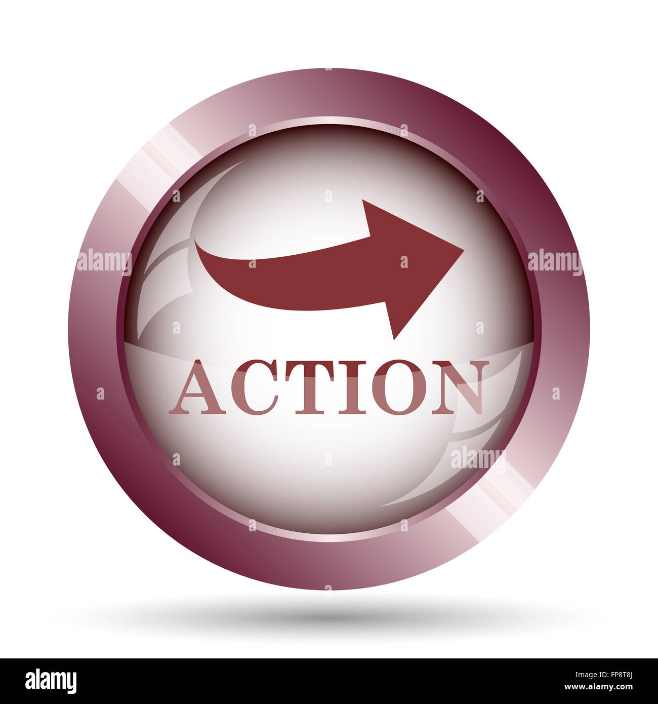 Action icon. Internet button on white background Stock Photo - Alamy