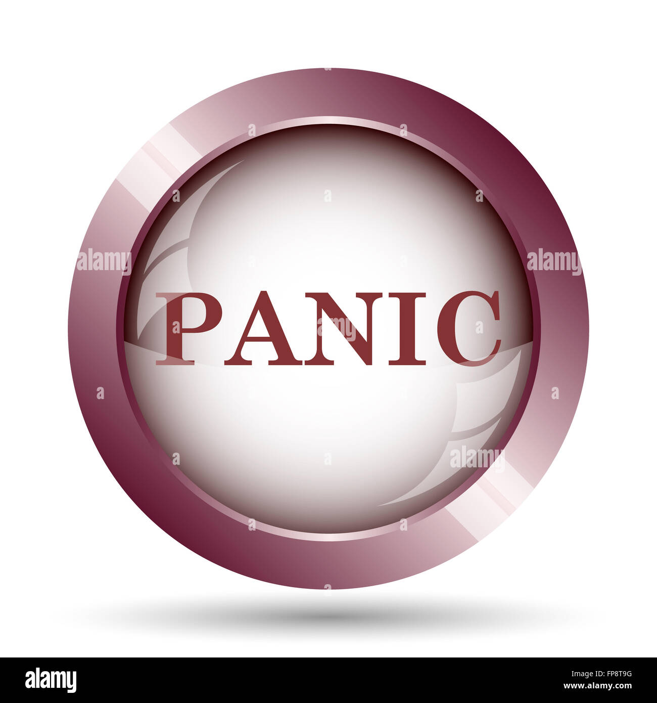 Panic icon. Internet button on white background Stock Photo - Alamy