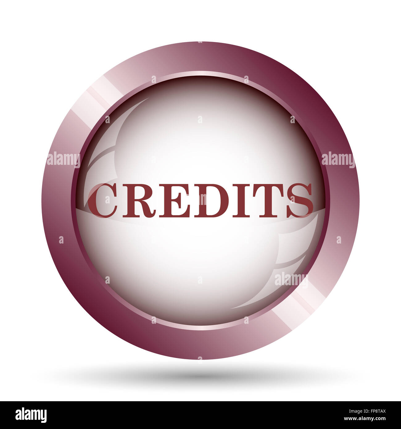 Credits icon. Internet button on white background Stock Photo - Alamy