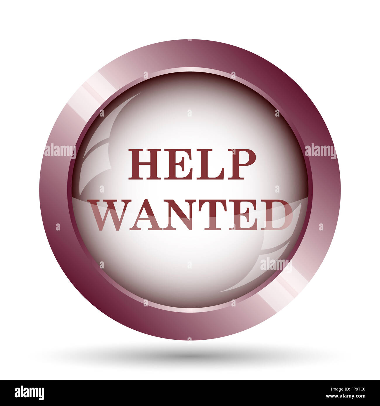Help wanted icon. Internet button on white background Stock Photo - Alamy