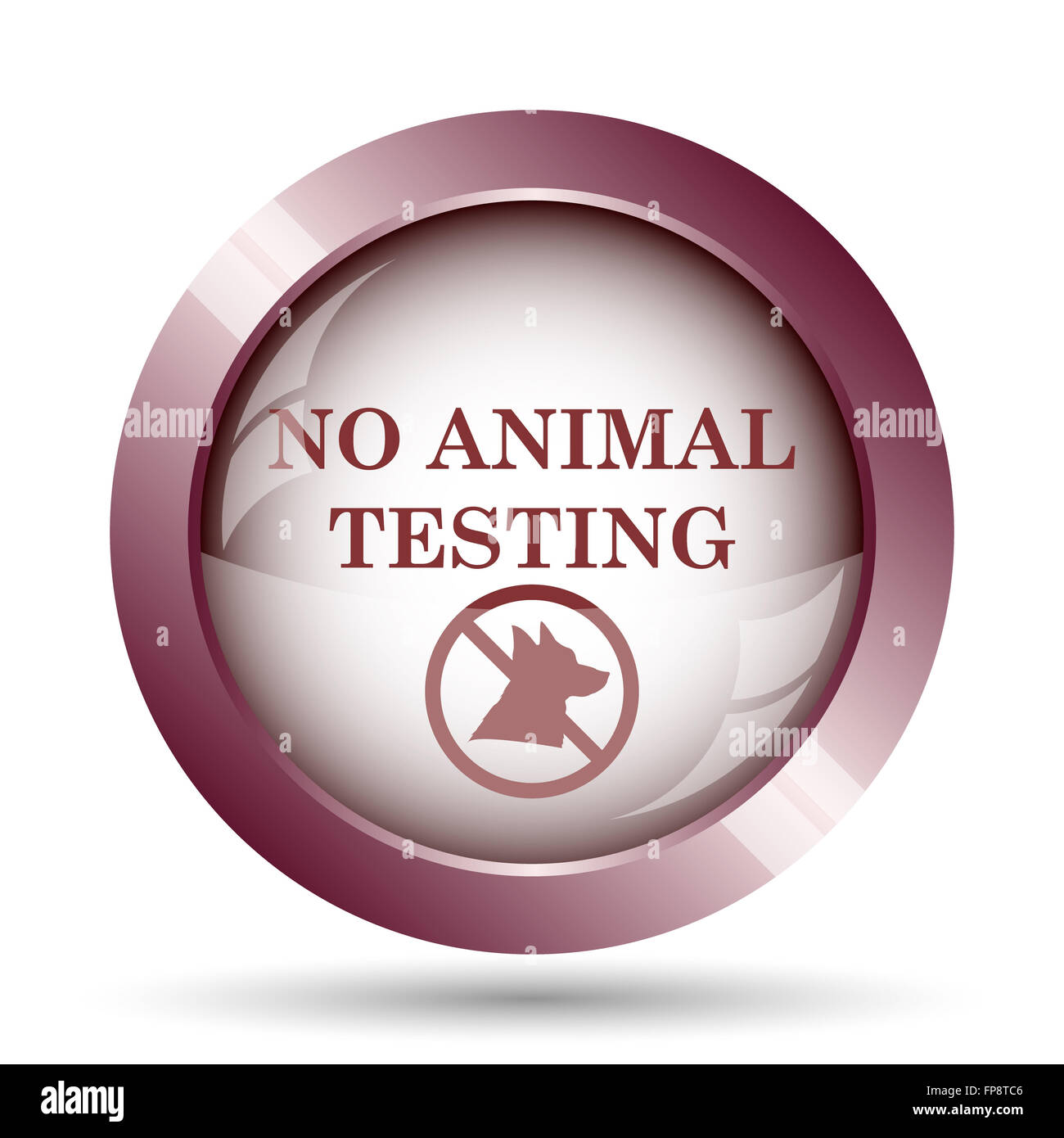 No animal testing icon. Internet button on white background Stock Photo ...