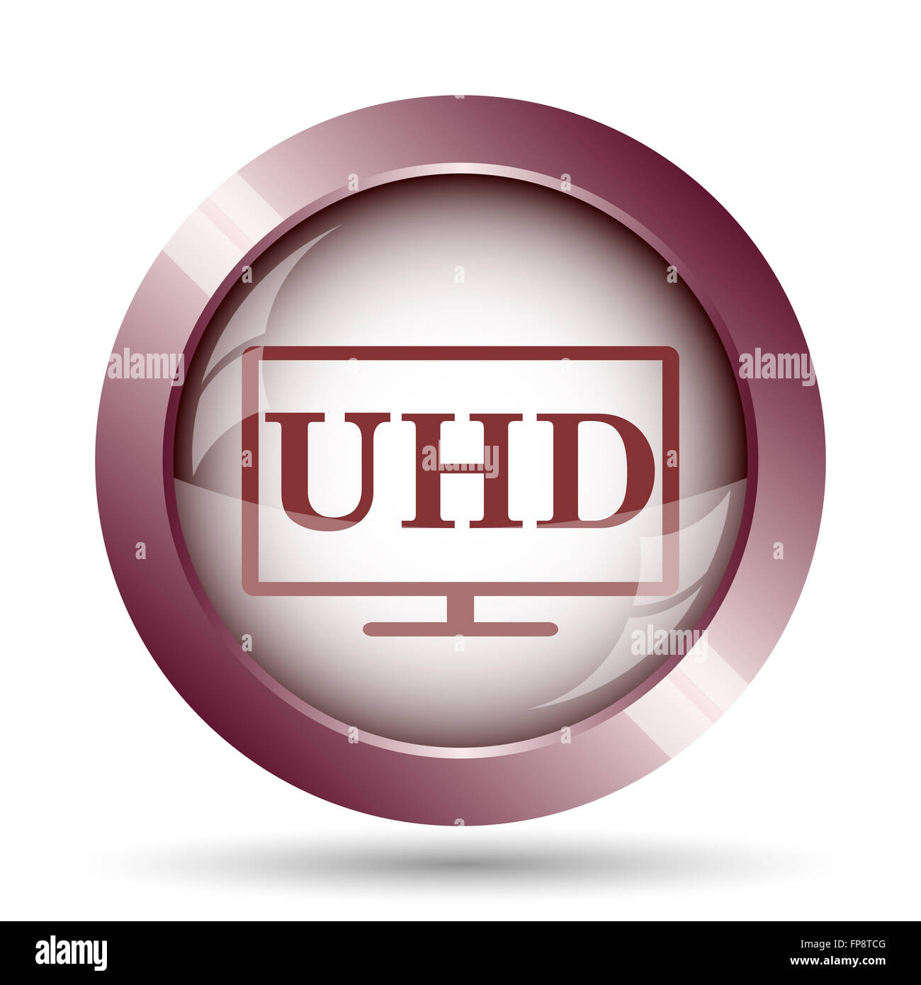 Ultra HD icon. Internet button on white background Stock Photo - Alamy
