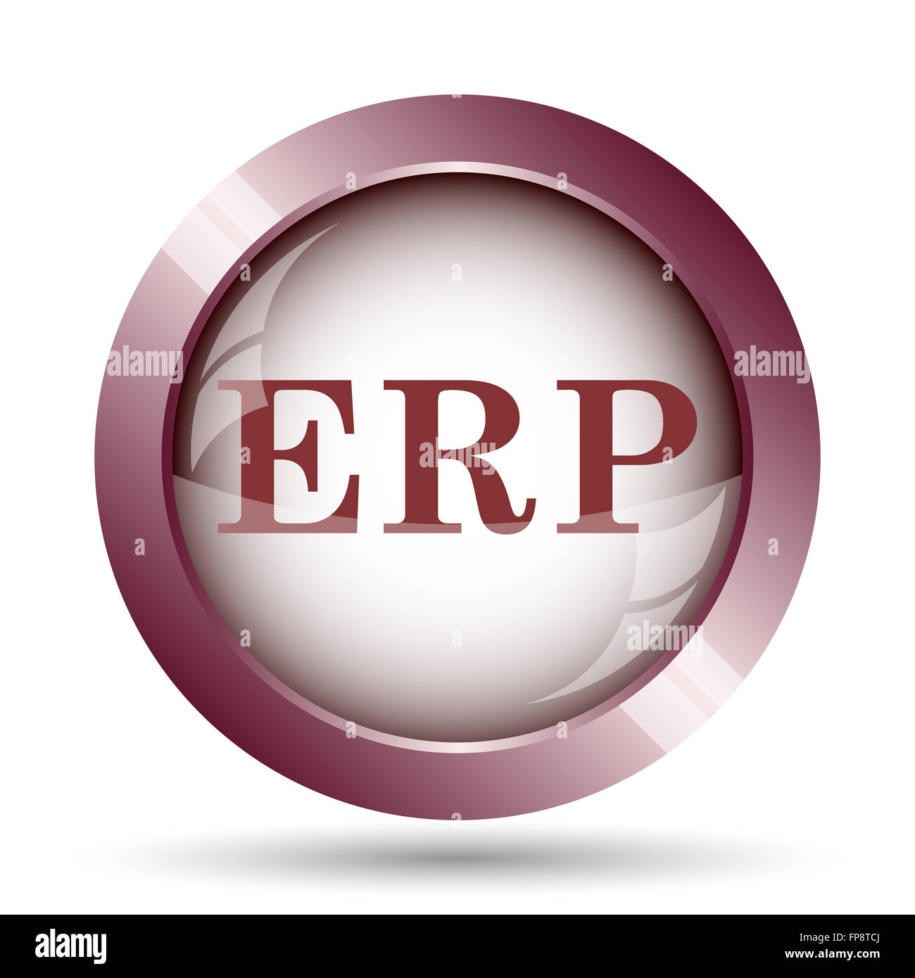 ERP icon. Internet button on white background Stock Photo - Alamy