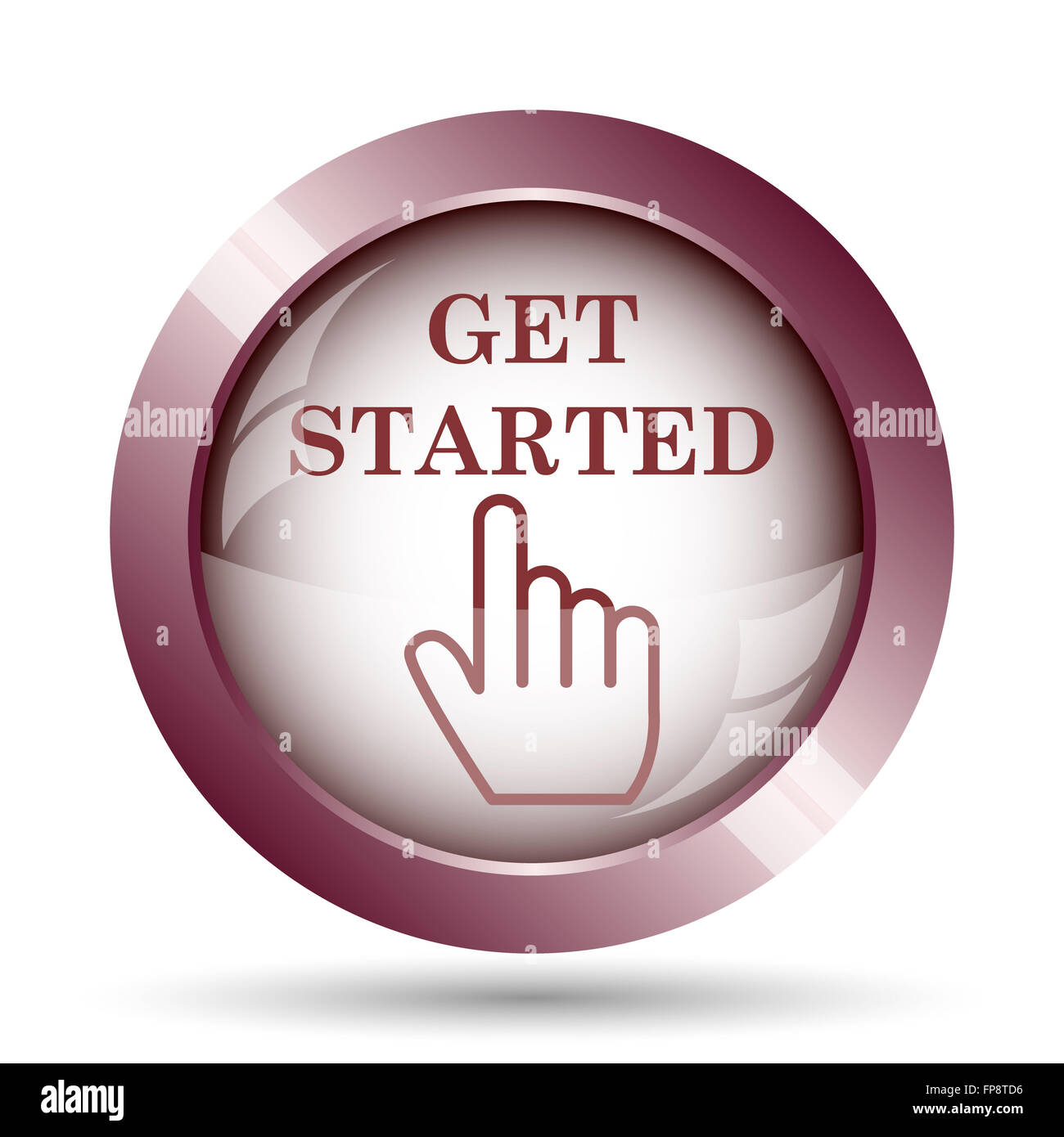 Get started icon. Internet button on white background Stock Photo - Alamy