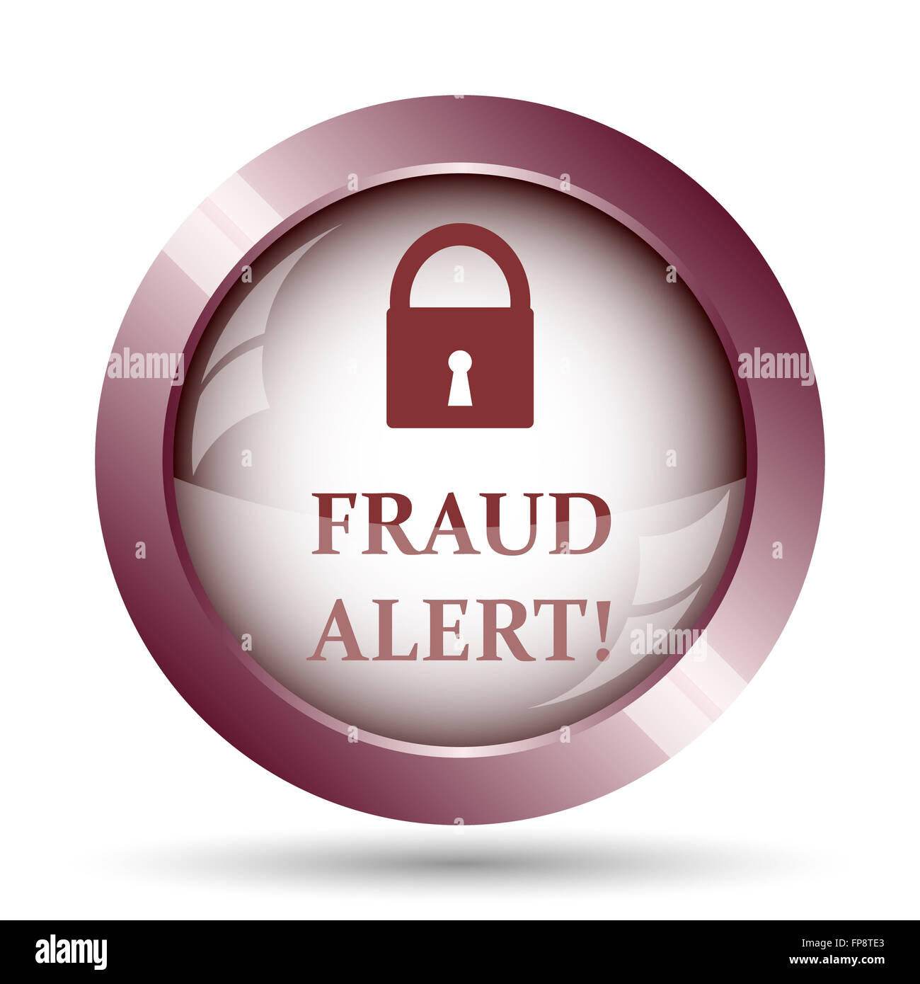 Fraud alert icon. Internet button on white background Stock Photo - Alamy