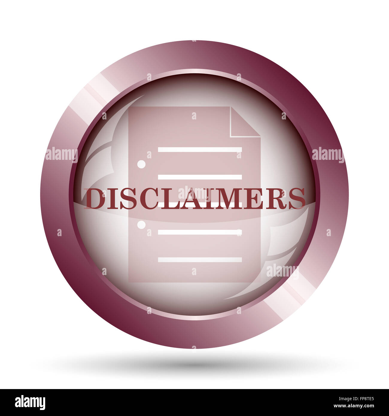 Disclaimers icon. Internet button on white background Stock Photo - Alamy