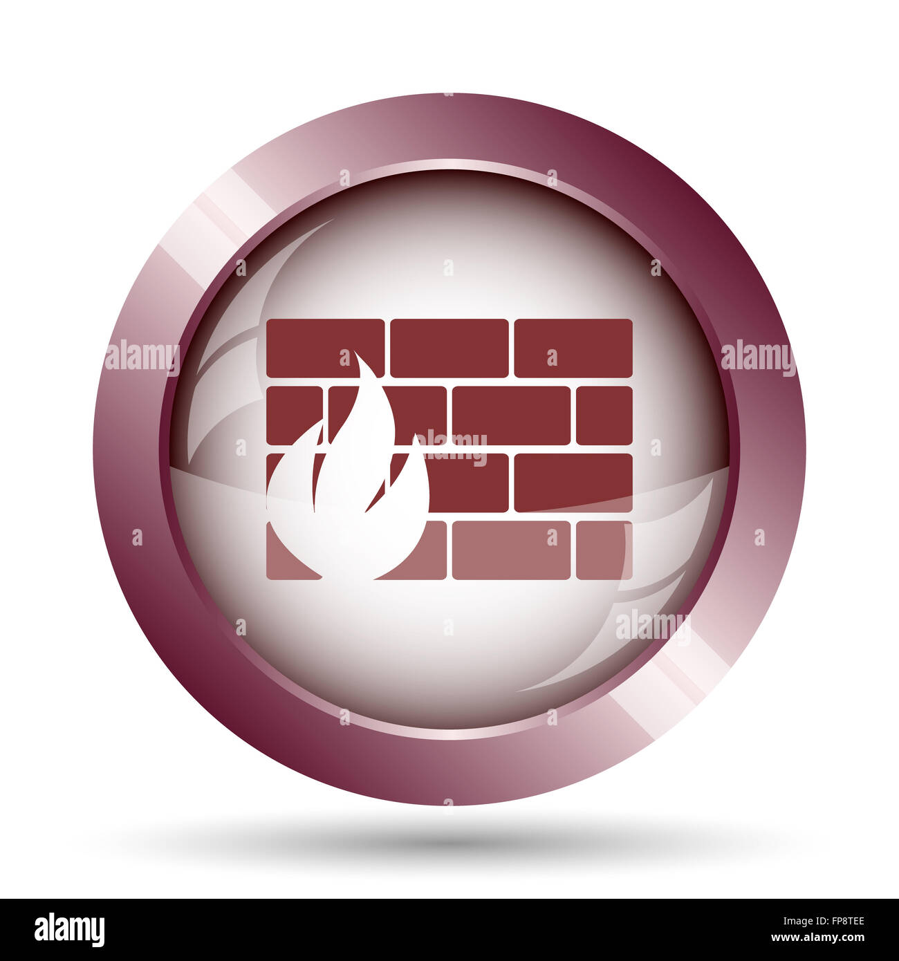 Firewall icon. Internet button on white background Stock Photo - Alamy