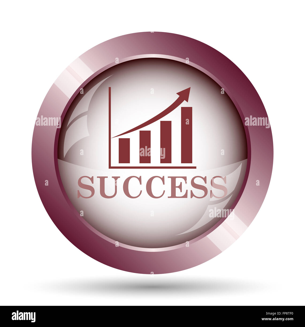 Success icon. Internet button on white background Stock Photo - Alamy