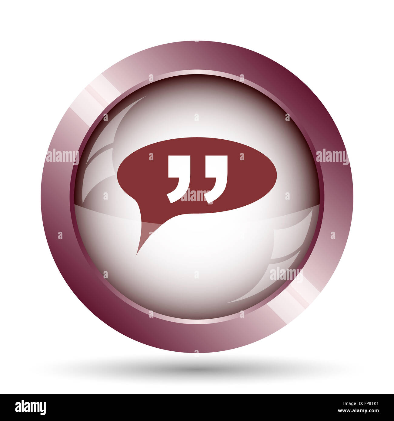 Double quotes icon. Internet button on white background Stock Photo - Alamy