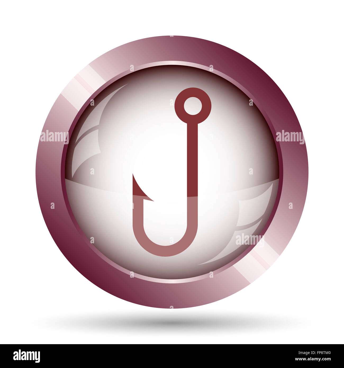 Fish hook icon. Internet button on white background Stock Photo - Alamy