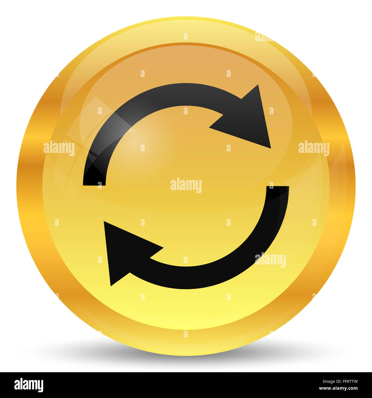 Reload two arrows icon. Internet button on white background Stock Photo ...