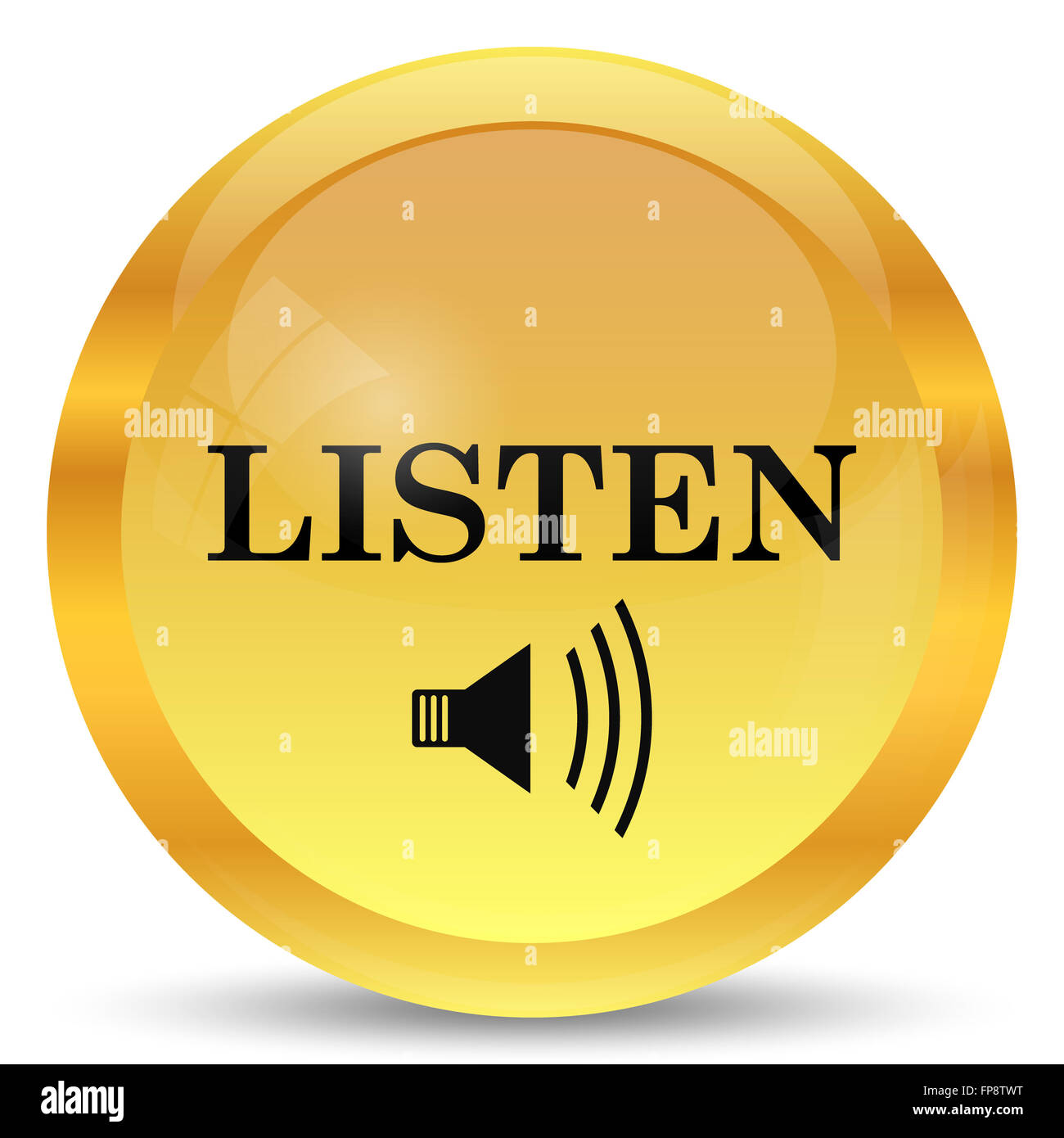 Listen icon. Internet button on white background Stock Photo - Alamy