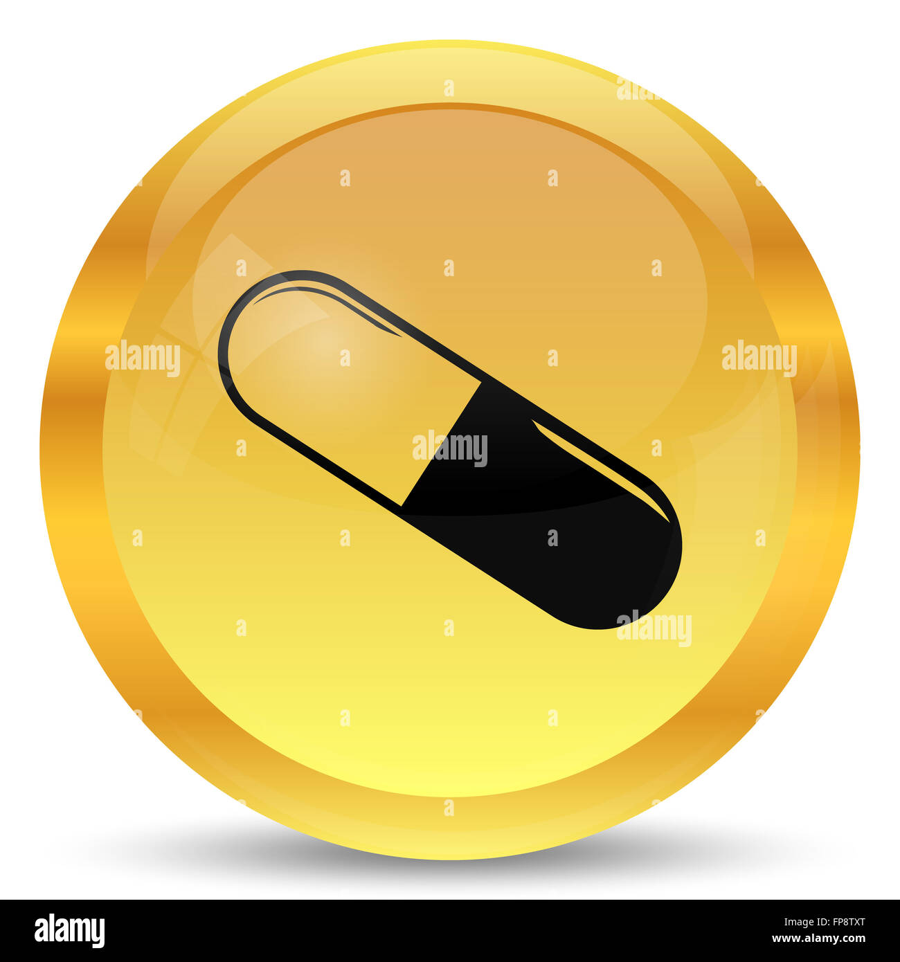 Pill icon. Internet button on white background Stock Photo - Alamy