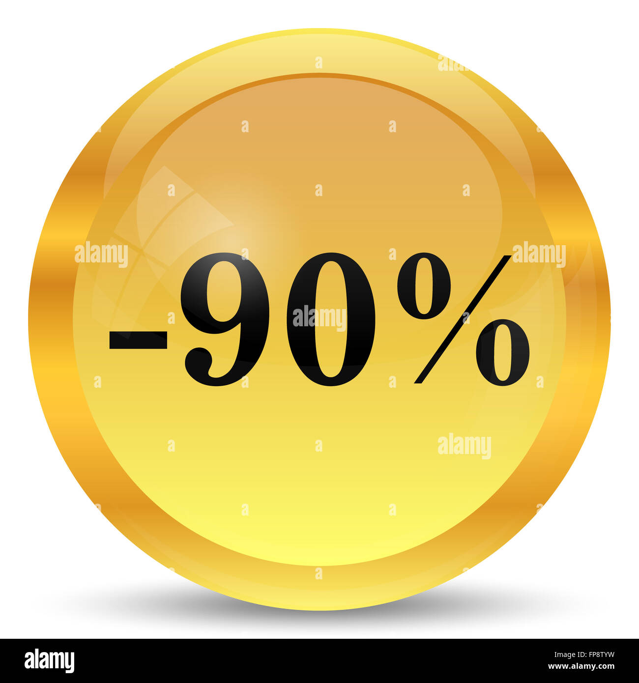90 percent discount icon. Internet button on white background Stock ...