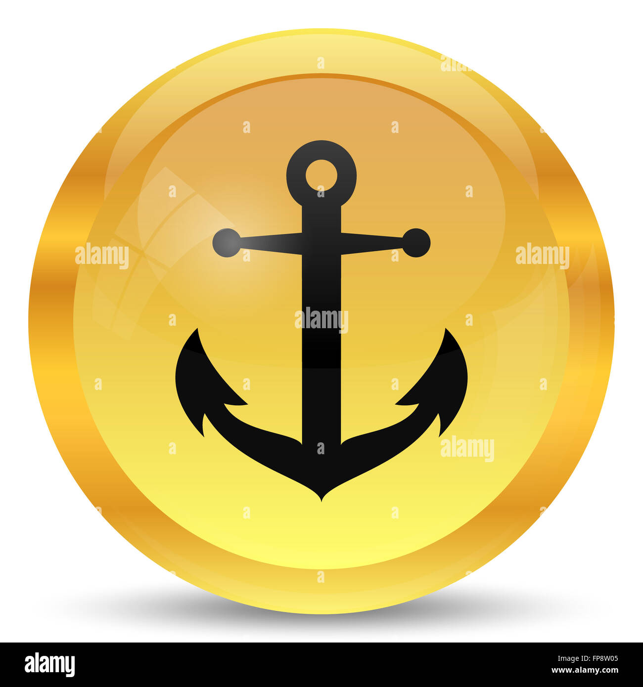 Anchor icon. Internet button on white background Stock Photo - Alamy