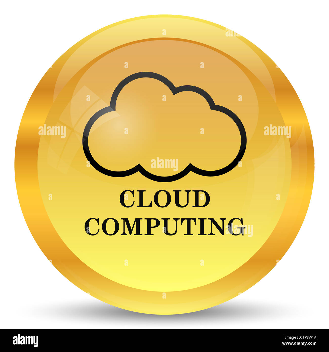 Cloud computing icon. Internet button on white background Stock Photo ...