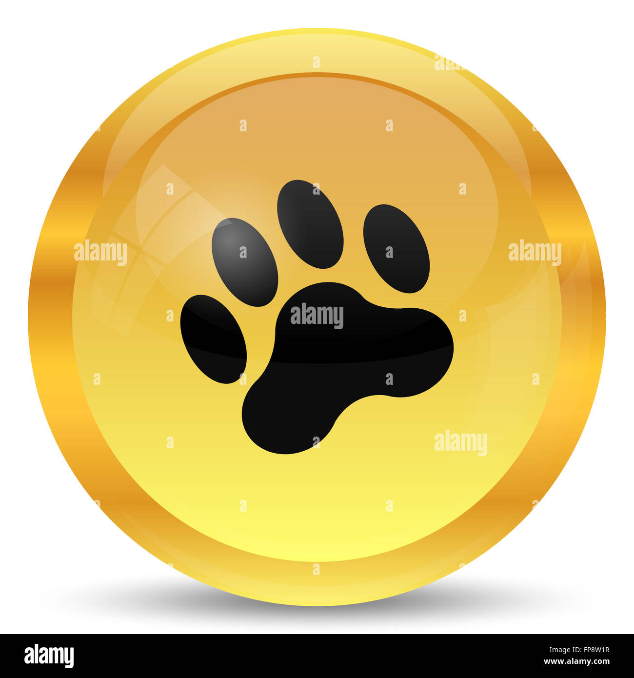Paw print icon. Internet button on white background Stock Photo - Alamy