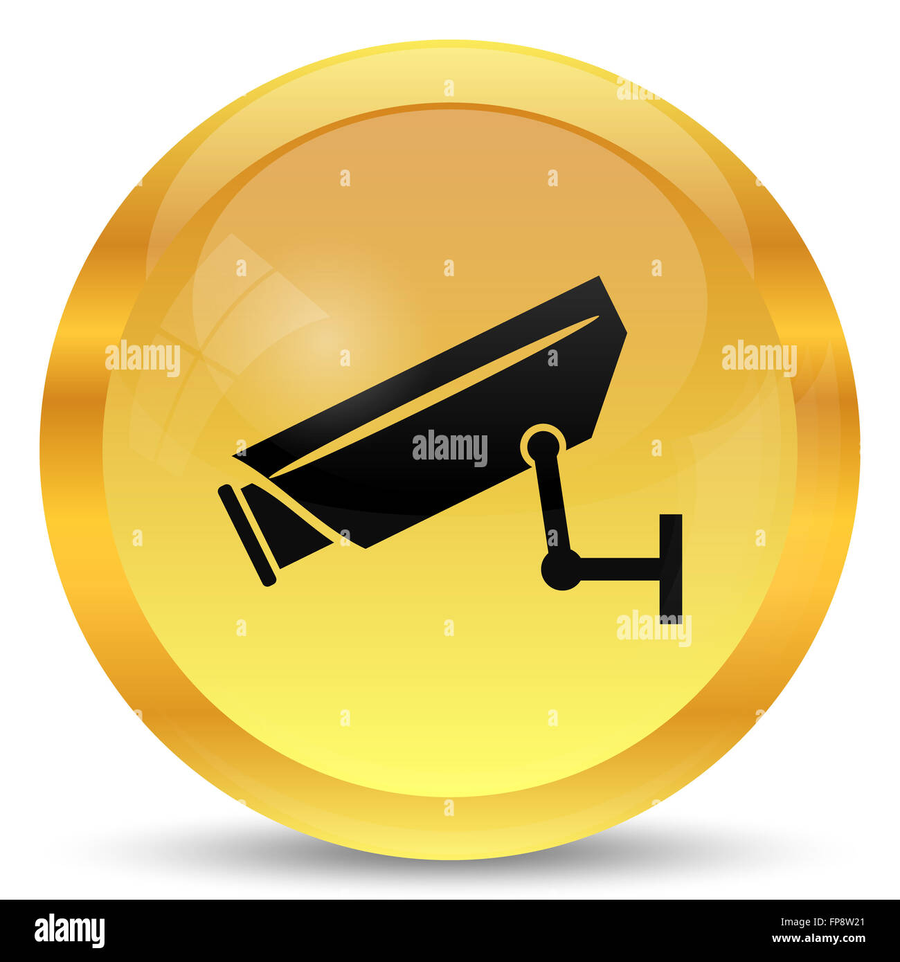 Surveillance camera icon. Internet button on white background Stock ...