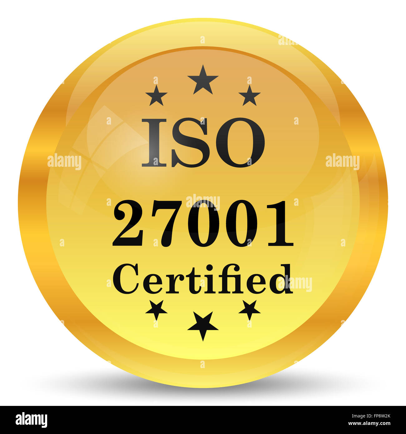 ISO 27001 icon. Internet button on white background Stock Photo - Alamy