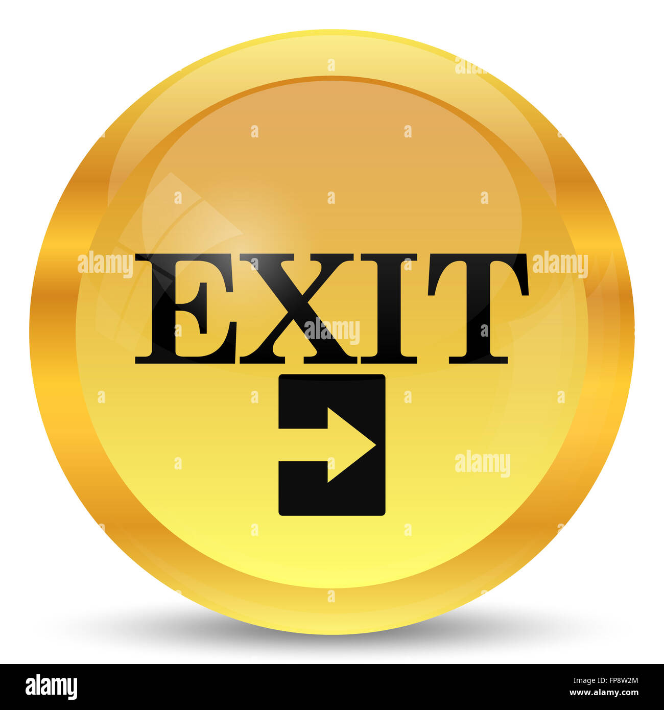 Exit icon. Internet button on white background Stock Photo - Alamy