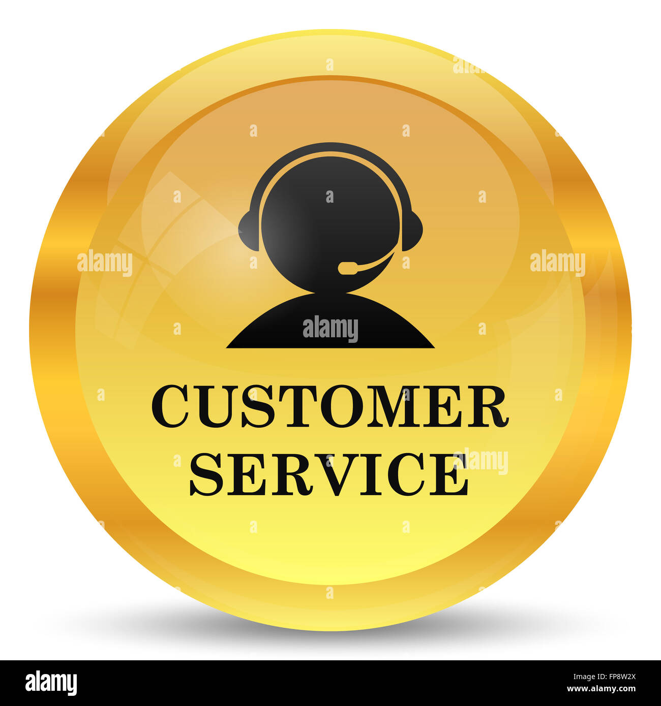 Customer service icon. Internet button on white background Stock Photo ...