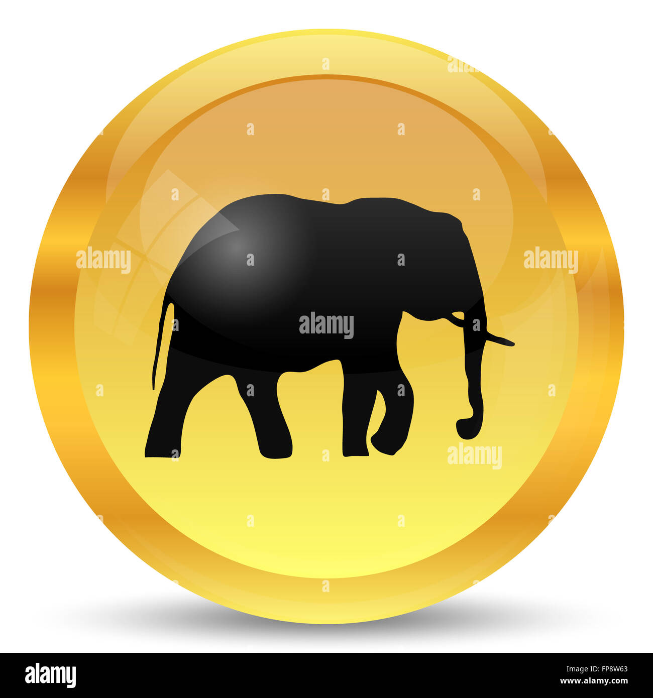 Elephant icon. Internet button on white background Stock Photo - Alamy