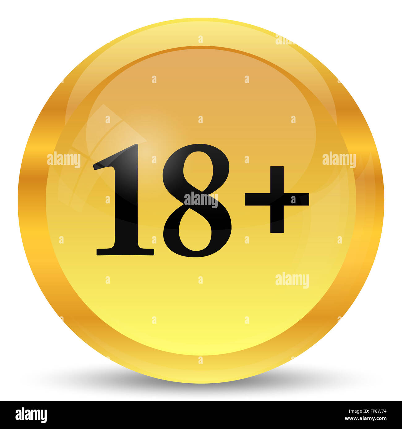18 plus icon. Internet button on white background Stock Photo - Alamy