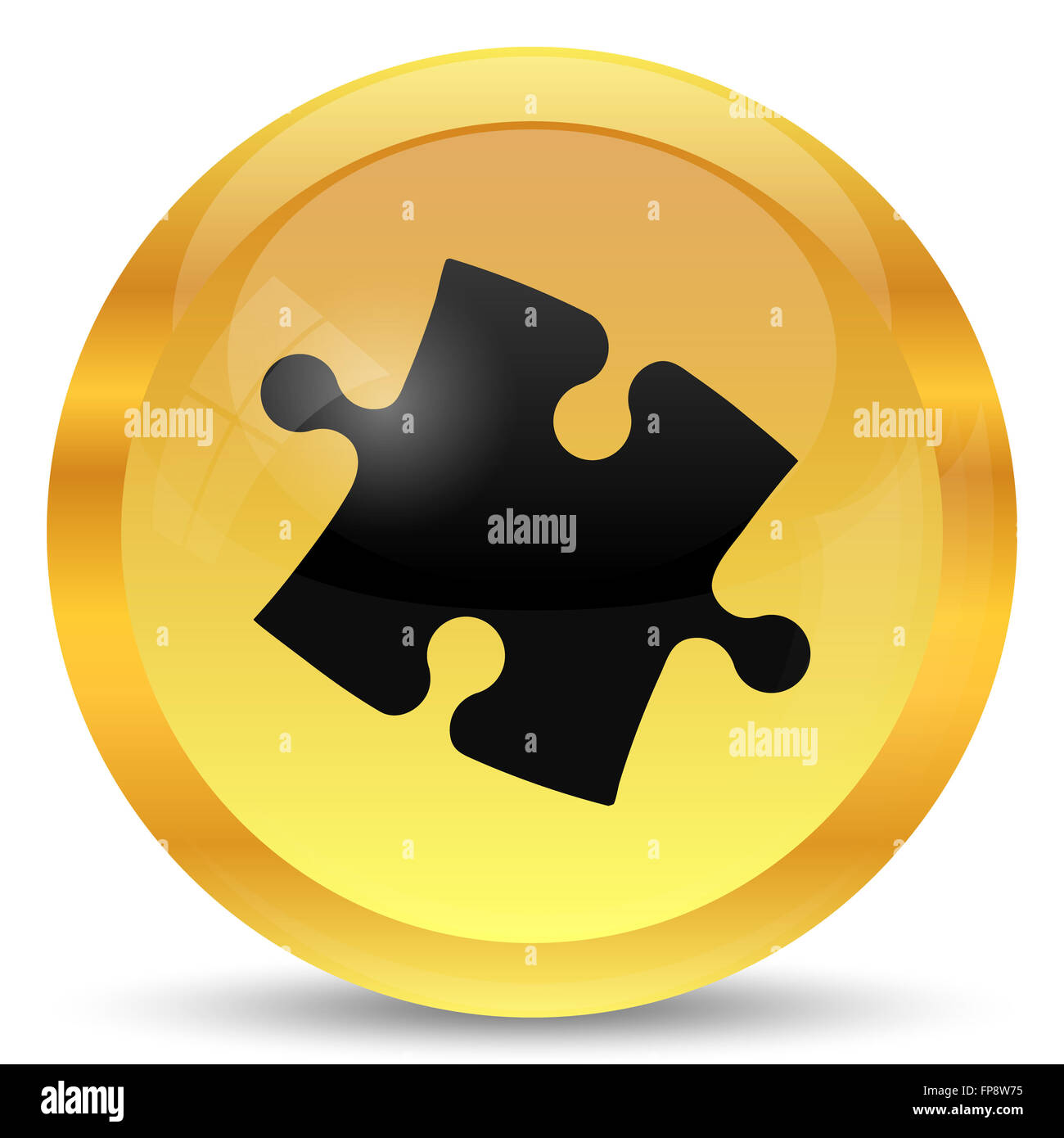 Puzzle piece icon. Internet button on white background Stock Photo - Alamy