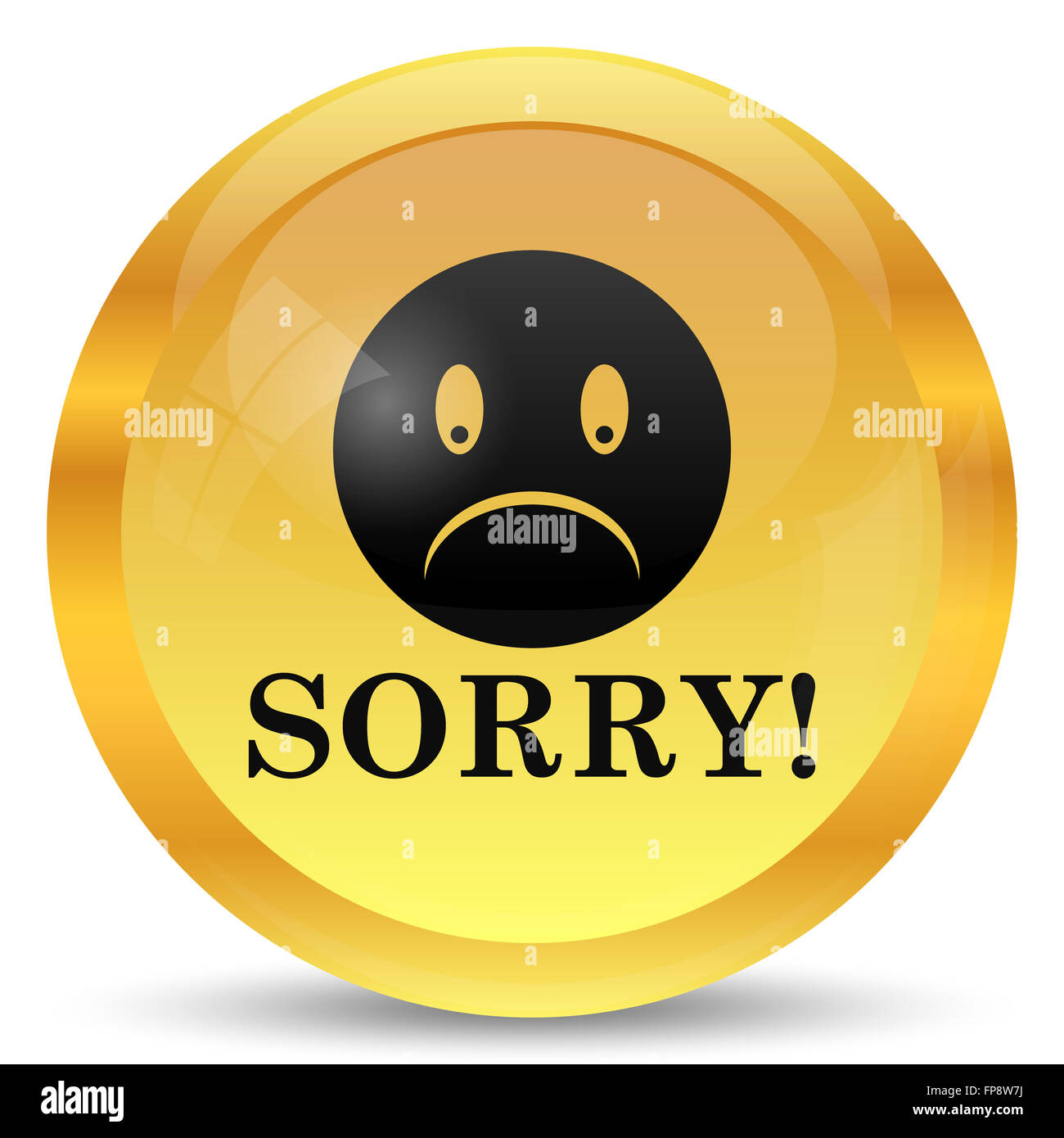 Sorry icon. Internet button on white background Stock Photo - Alamy